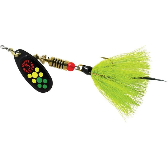 Mepps Black Fury Dressed Treble Spinner Hot Firetiger Dot Size 3, 1/4 ...