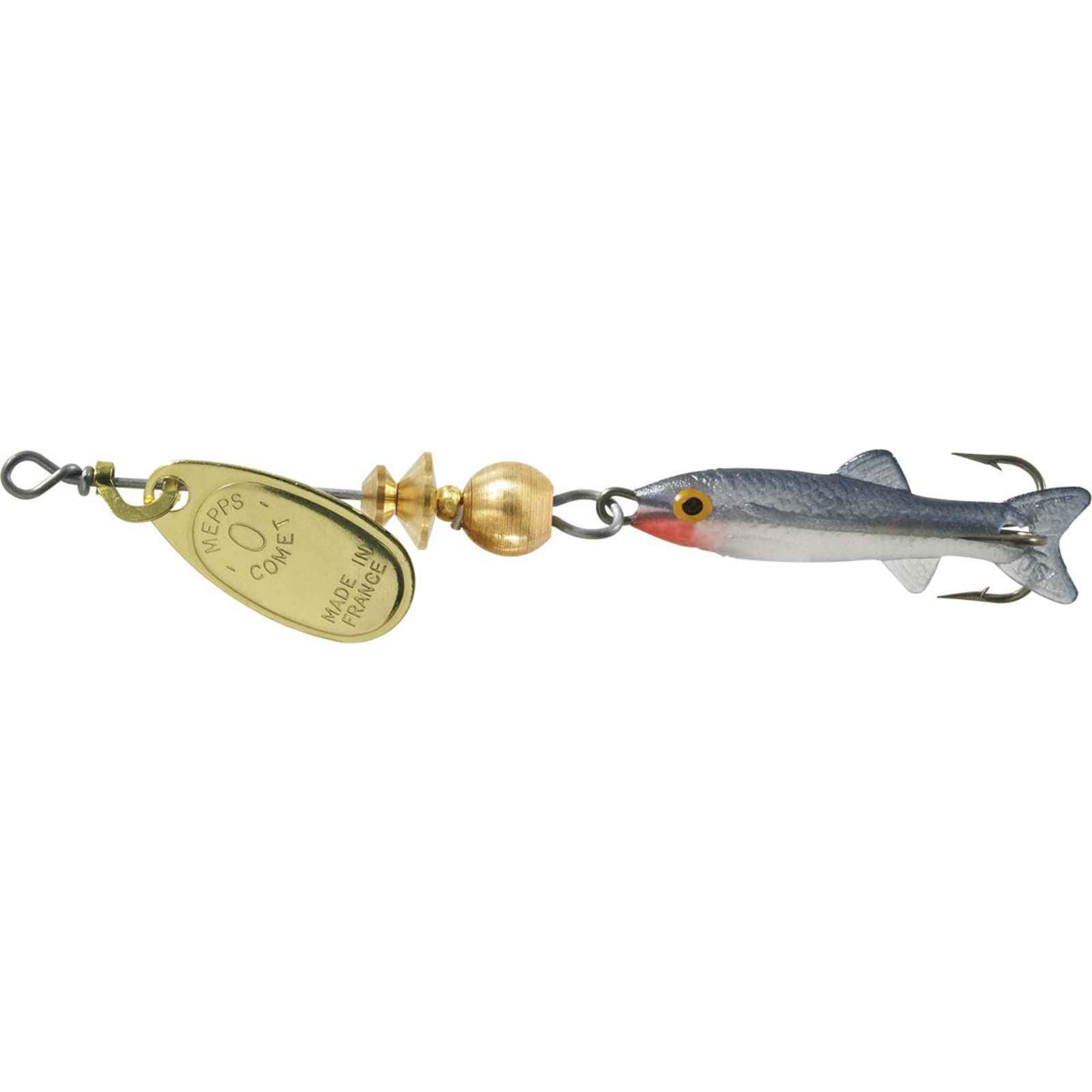 Mepps Comet Mino In-Line Spinner, 1 1/4", 1/9 oz, Gold Blade with Shad ...