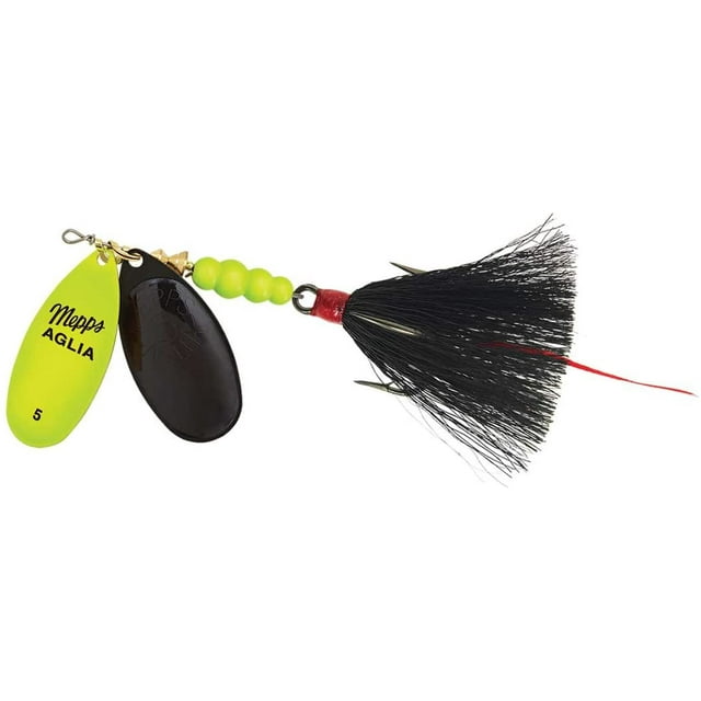 Mepps Dbl Blade Dressed Agila 11/16 Oz, Size 5 Hot Chartreuse/Black ...