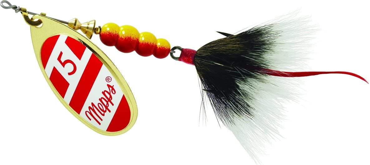 Mepps Dressed Treble Spinner 1/2oz Size 5 Red/White Grey Tail - B5ST G ...