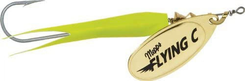 Mepps Flying C Fishing Lure, Hot Charteuse Green 5/8 Oz - FC58P HC-G ...