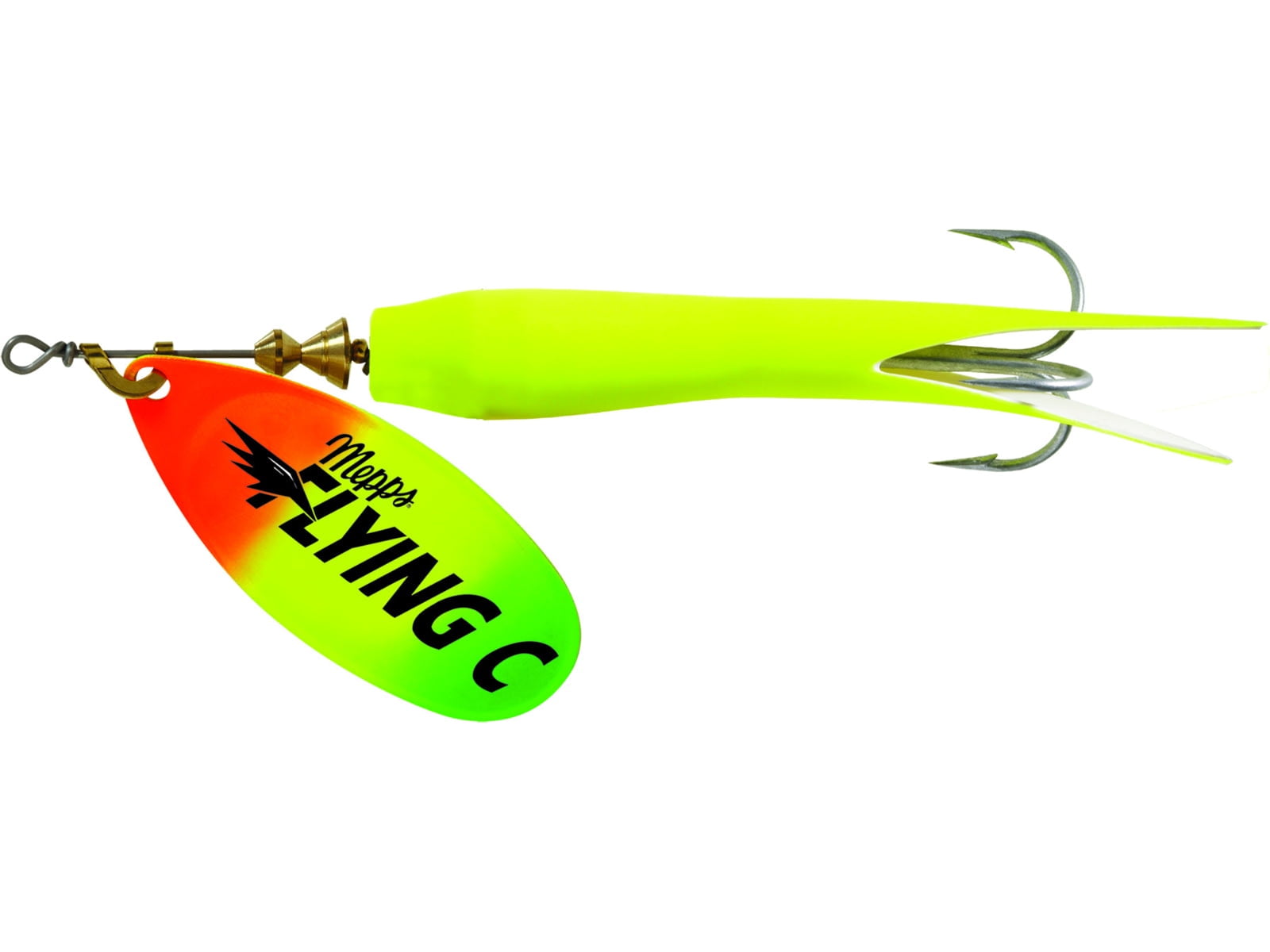 Mepps Flying C In-Line Spinner, 3 1/4in, 5/8 oz Treble/Single Hook, Hot ...