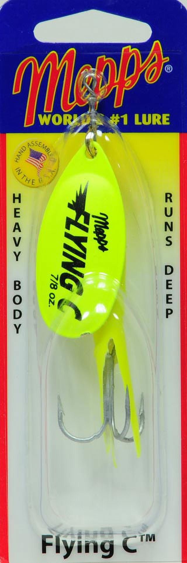 Mepps Flying C In-Line Spinner, 4 3/4in, 7/8 oz, Treble Hook, Hot ...