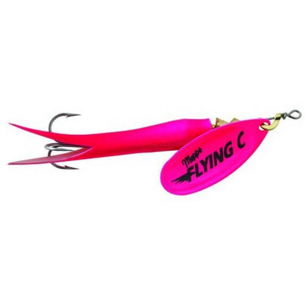 Mepps Flying C In-Line Spinner, 4 3/4in, 7/8 oz, Treble Hook, Hot Pink ...
