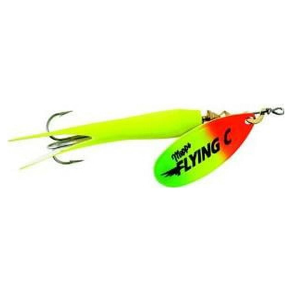 Mepps Flying C Inline Spinner Lure - 7/8 oz, Hot Chartreuse Hot ...