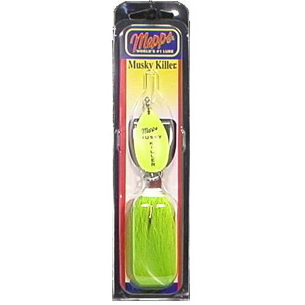 Mepps Musky Killer Dressed Fishing Lure, 3/4-Ounce, Hot Chartreuse ...
