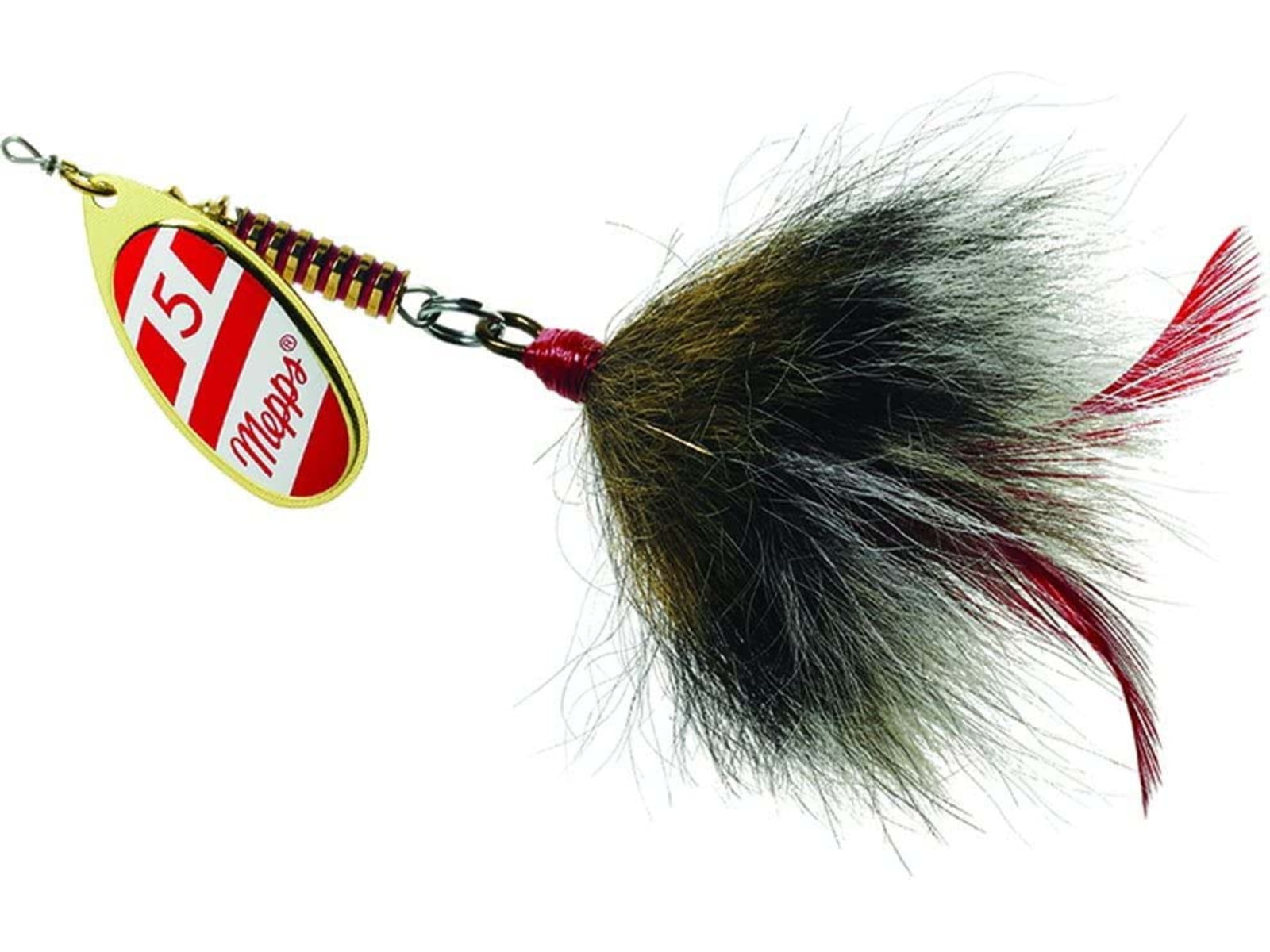 Mepps Musky Killer In-Line Spinner Bucktail, 5/0 Treble Hook, Gold/Red ...