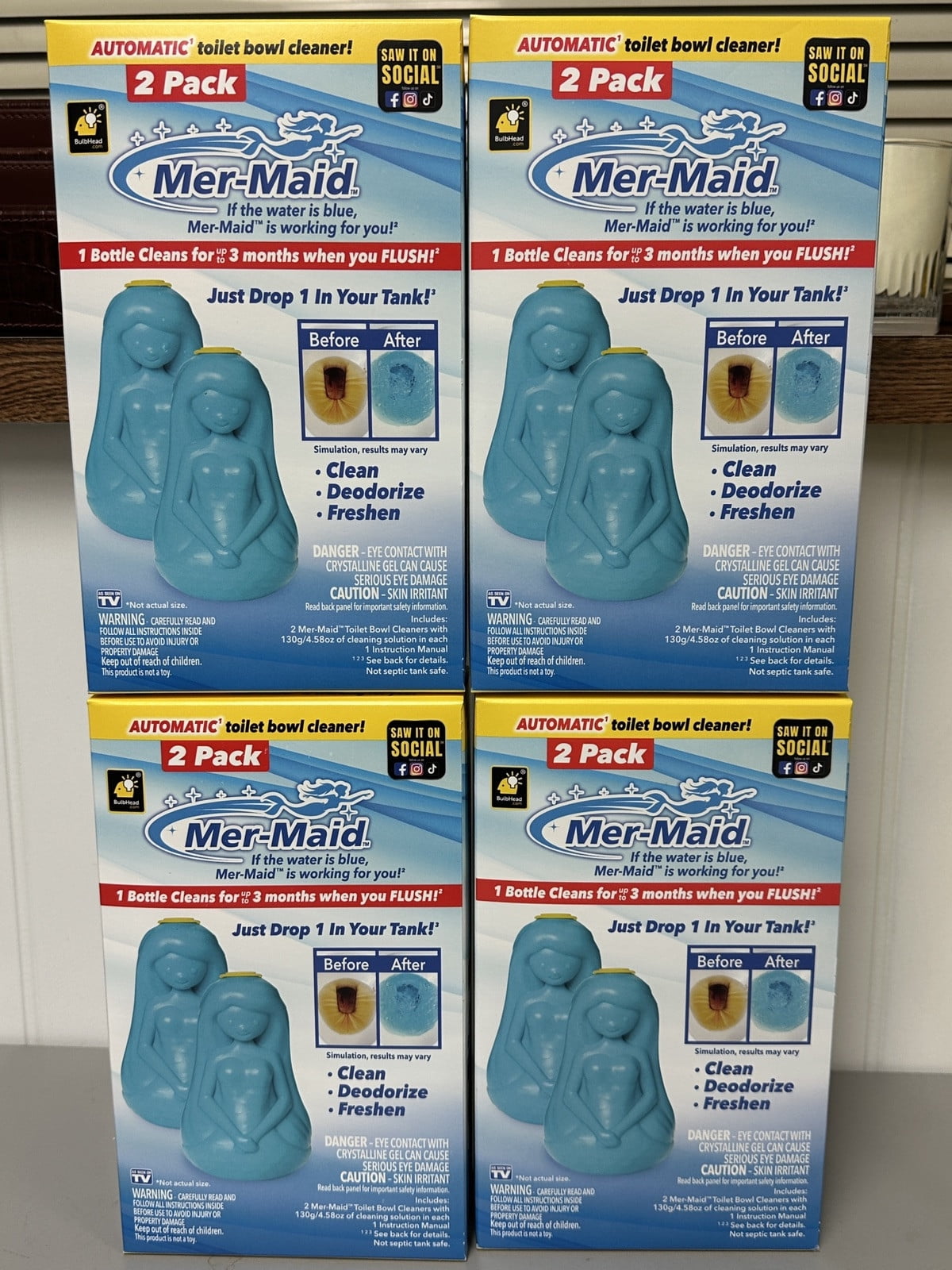 Mer-Maid --8 PACK--Automatic Toilet Bowl Cleaner, AS-SEEN-ON-TV-MERMAID ...