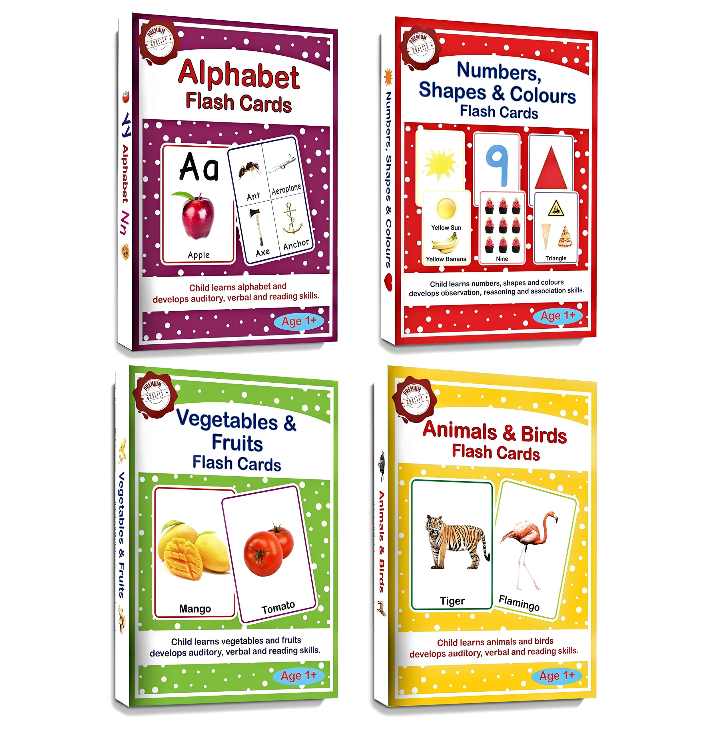 Meraki Babies Large Size Flash Cards of Alphabets Numbers Shapes ...