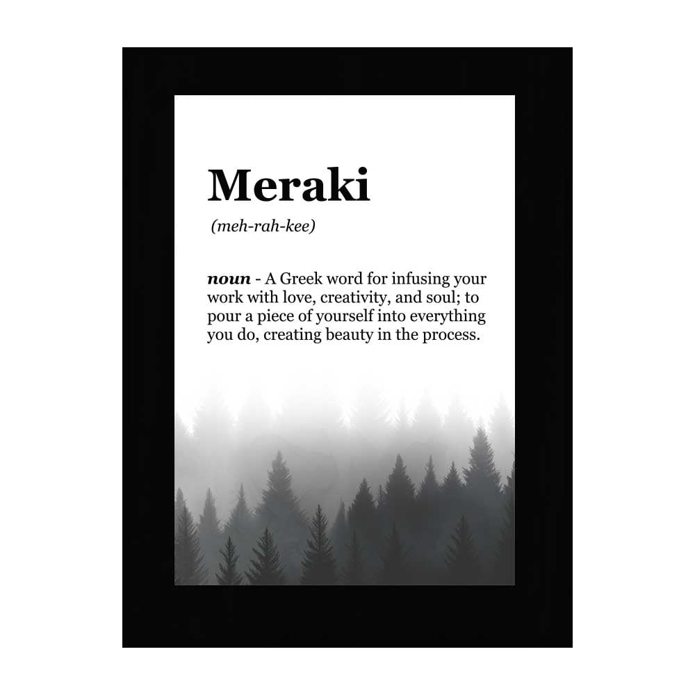 Meraki Definition, Black Frame 8x10 Decorative Wall Plaque With Easel ...