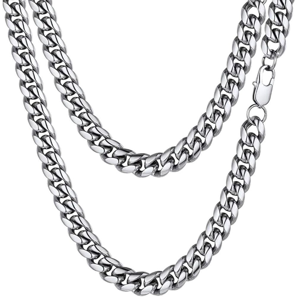 Meraki Miren Miami Cuban Chain Men's Necklace, width available from 5-9 ...