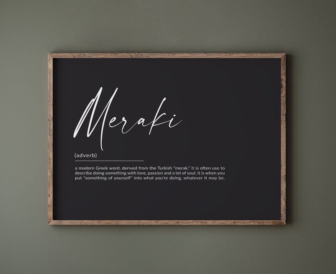 Meraki Poster, Meraki Definition Poster, Meraki Wall Art, Greek ...