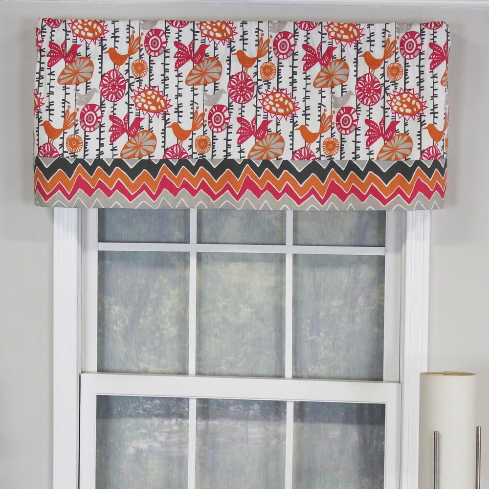 Merangerie Banded Style 3" Rod Pocket Valance 50" x 16" Sherbet by RLF ...