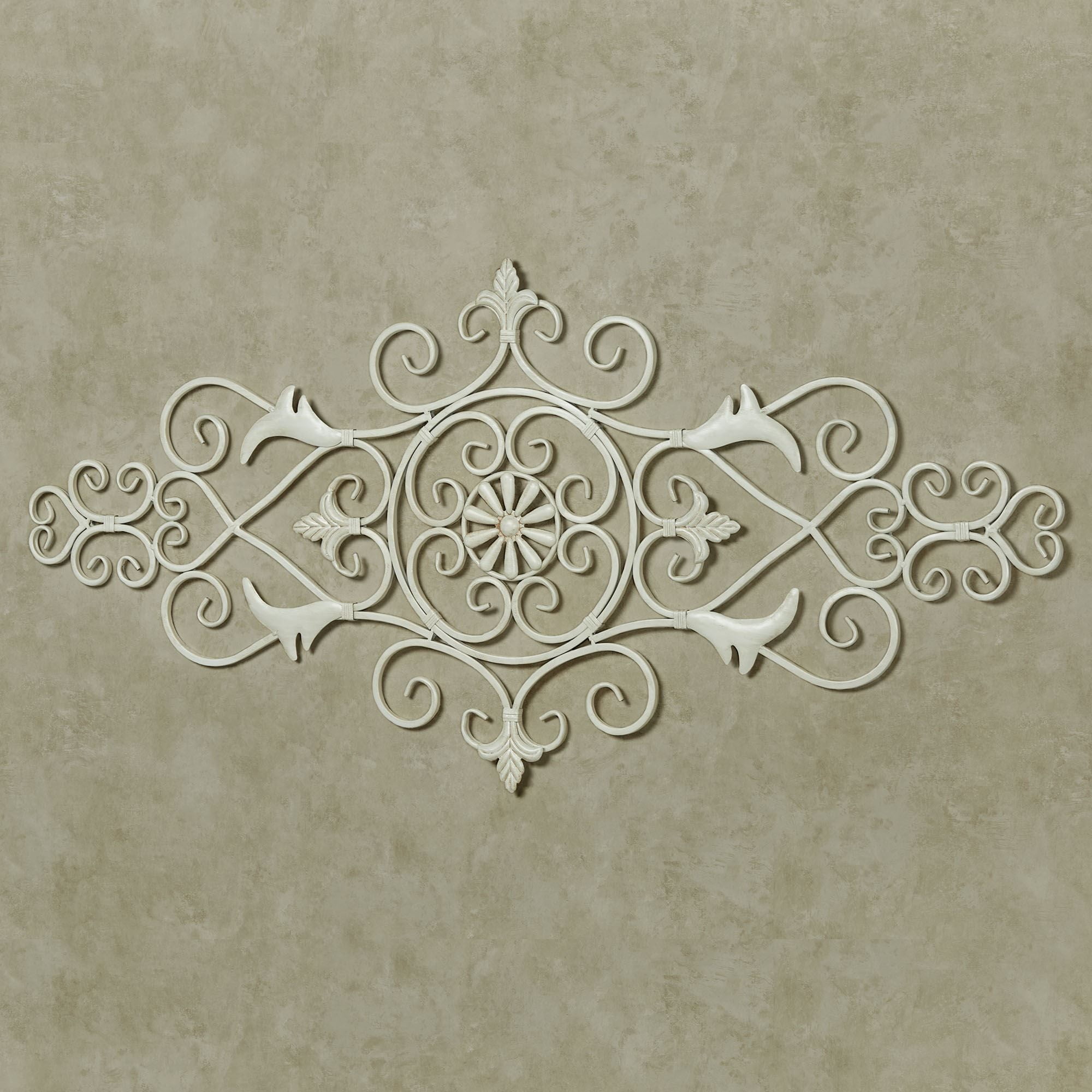 Merano II Traditional Ivory Openwork Scrolling Decorative Metal Wall ...