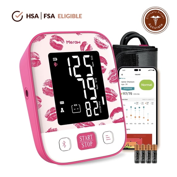 Alphamed Upper Arm Blood Pressure Monitor, Bluetooth App, XL Cuff 8.7 ...