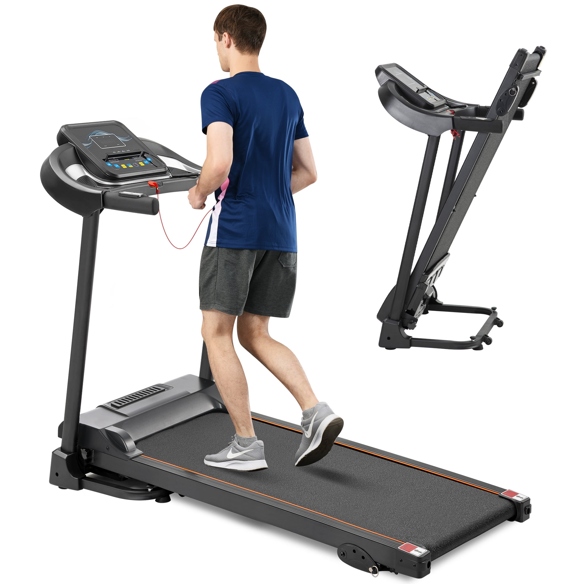 Harper & Bright Designs Merax Compact Electric Folding 2.5HP Treadmill ...