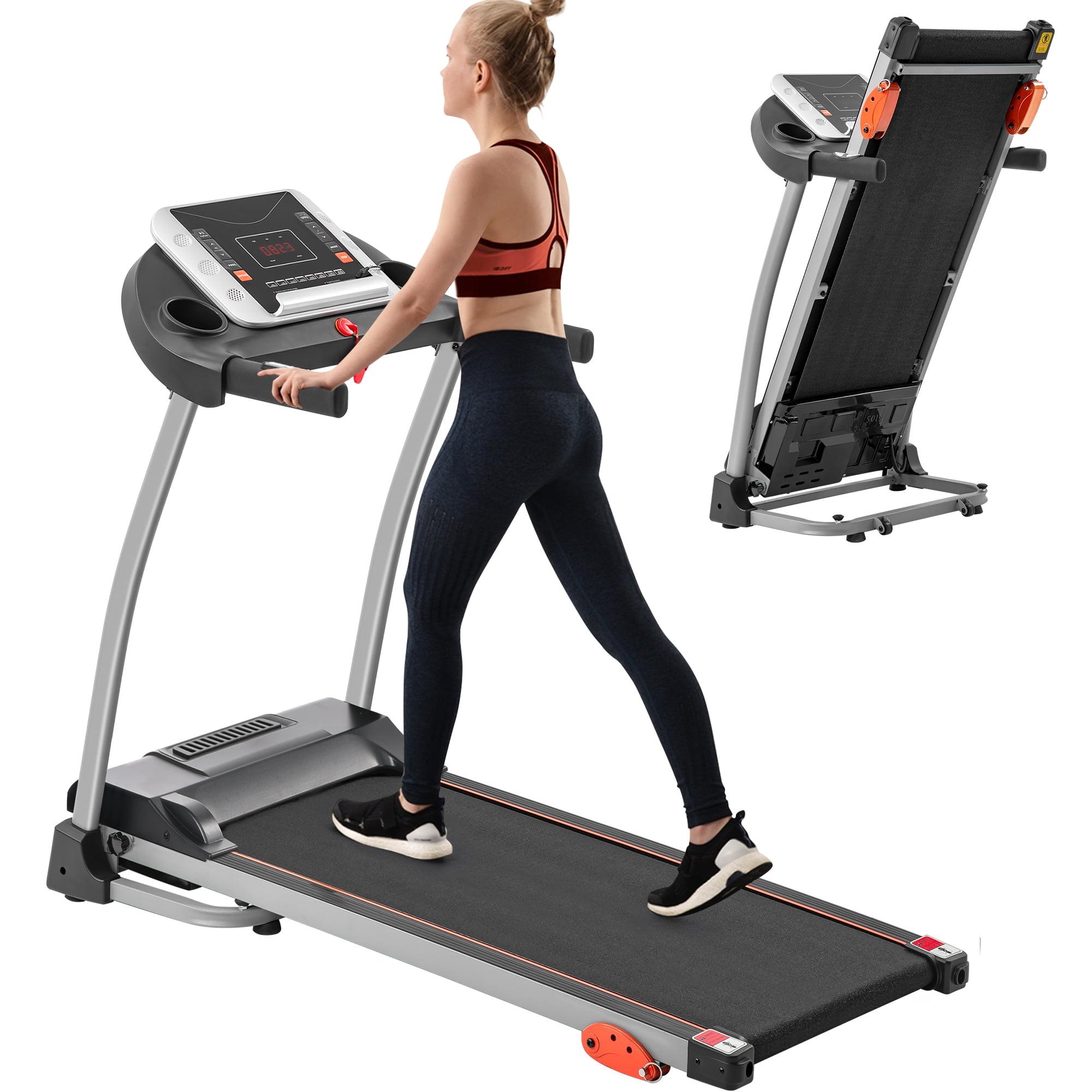 Merax Compact Electric Folding 2.5HP Treadmill with Audio and Incline ...