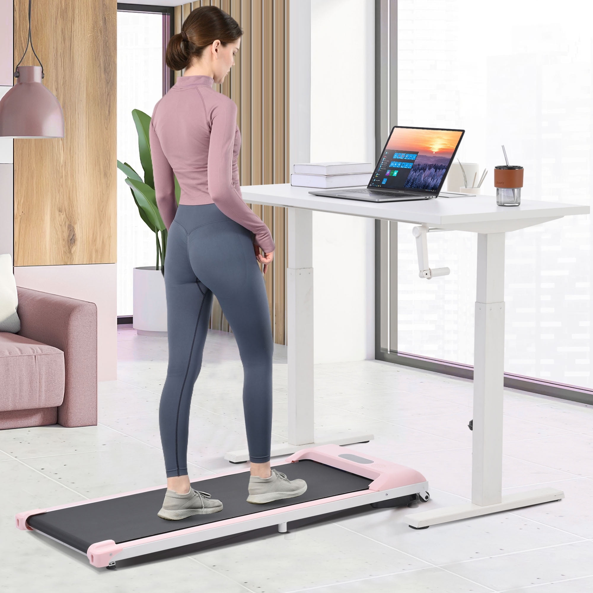 Harper & Bright Designs Merax Under Desk Treadmill 2.5HP Portable ...