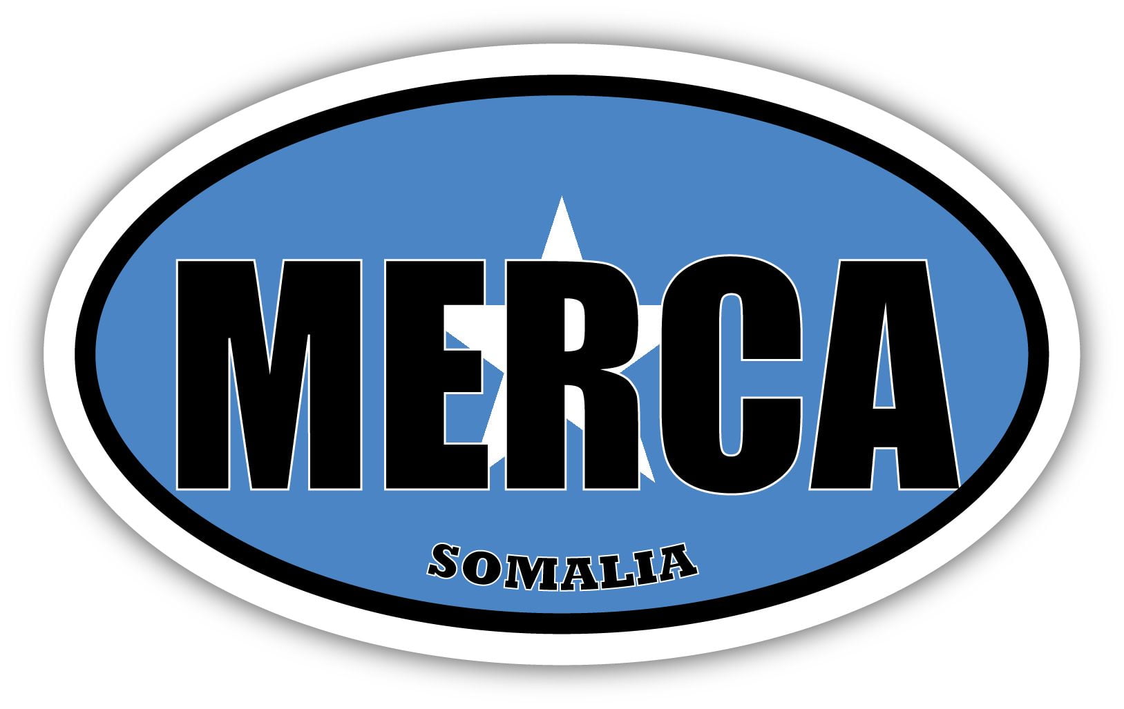 Merca Somalia Flag Oval Decal Vinyl Bumper Sticker 3x5 inches - Walmart ...