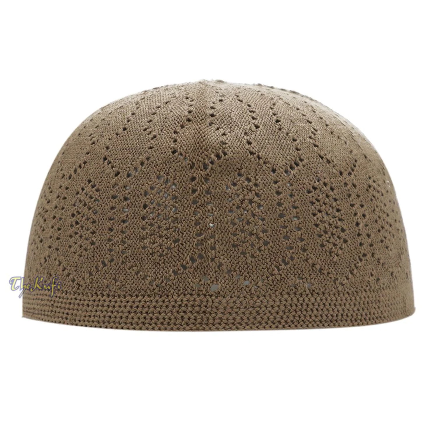 Mercan® Dark Brown Kufi Cotton Open-knit Turkish Muslim Skull Prayer ...