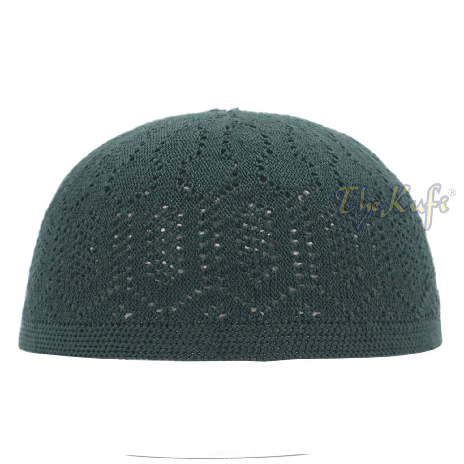 Mercan® Dark Green Muslim Cap Takke Cotton Open-knit Turkish-style Topi ...