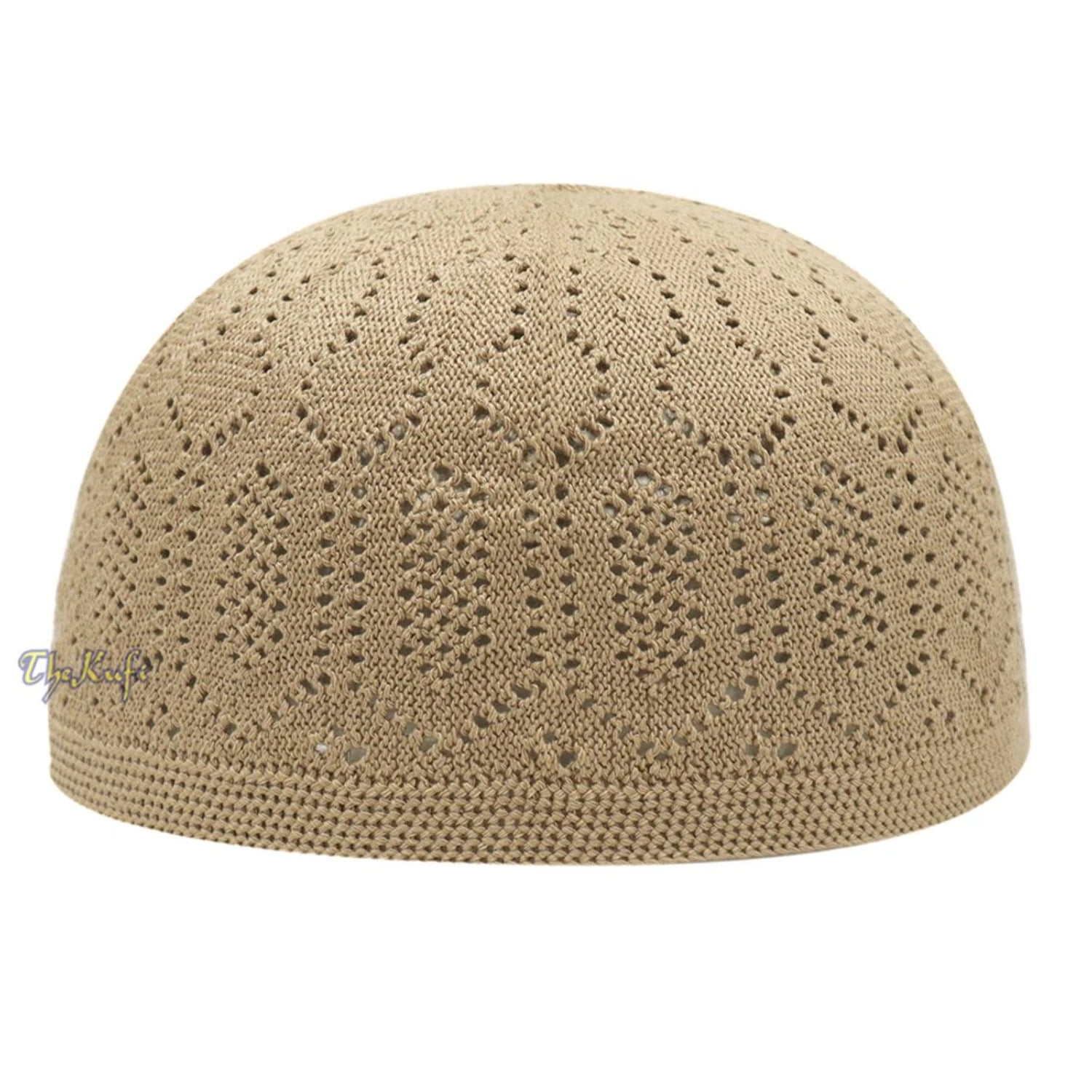 Mercan® Light Brown Cotton Machine-knit Turkish Muslim Kufi Hat Kofia ...