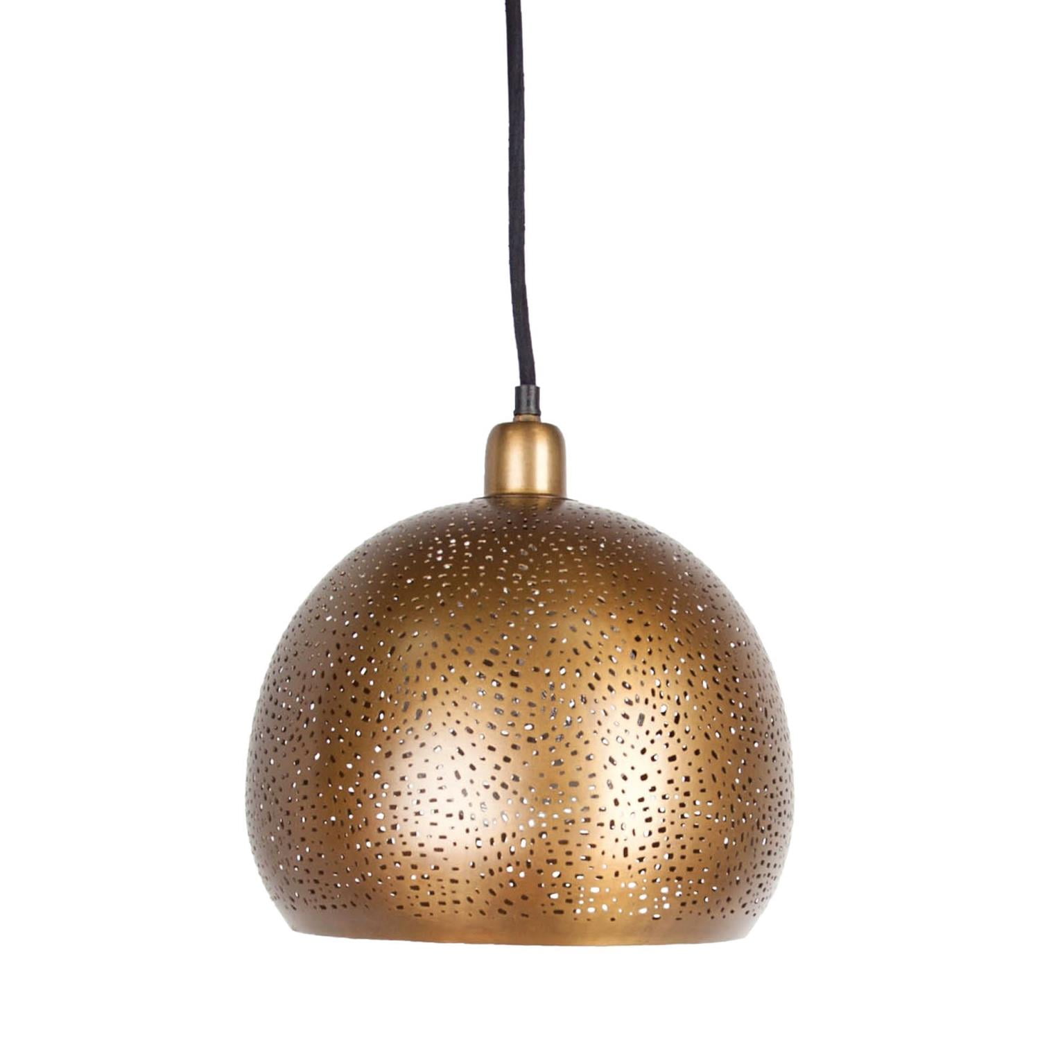 Mercana Dalmeny II 11x12 Gold Perforated Metal Dome Pendant Light ...
