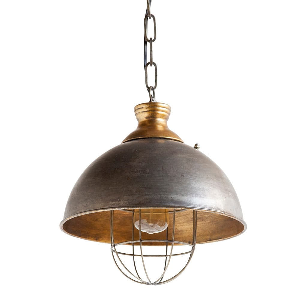 Mercana Dawson I 13x13.5 Silver Toned Metal Dome Pendant Light ...
