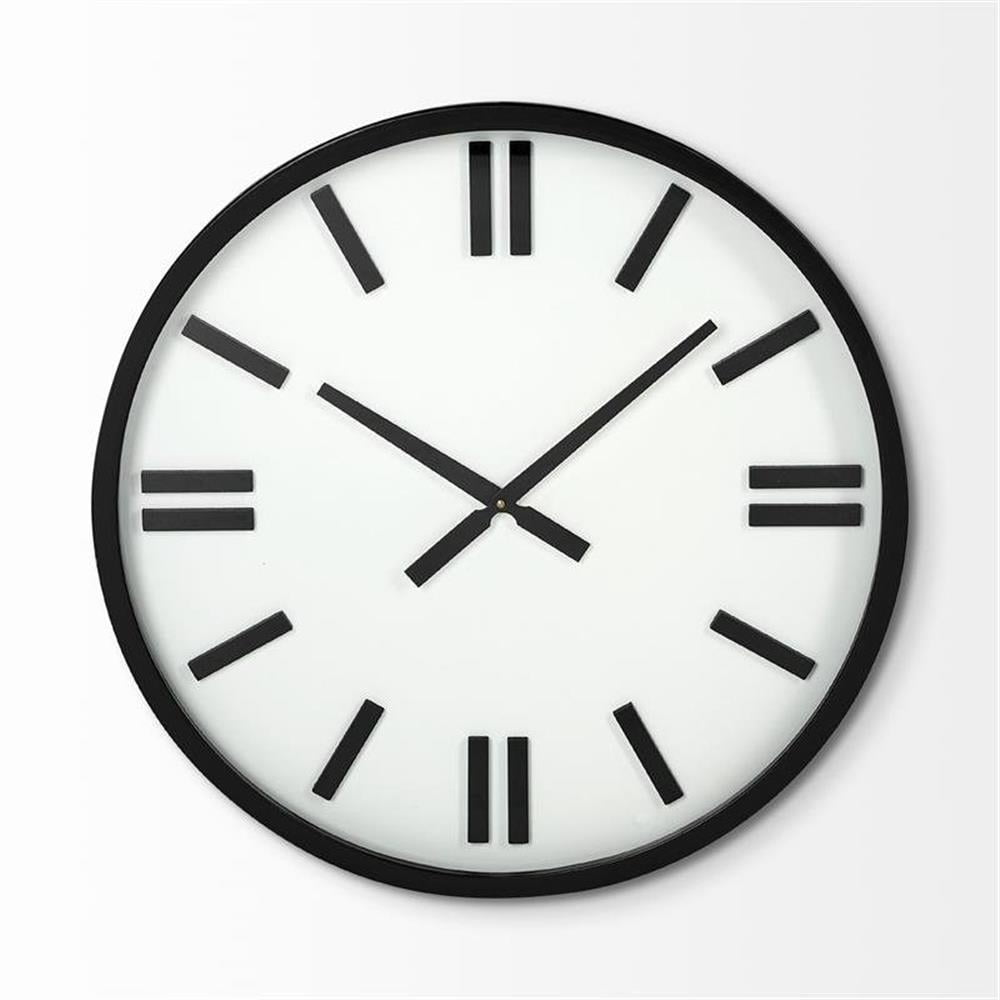 Mercana Derby 24" Round Oversize Black and White Metal Modern Wall ...