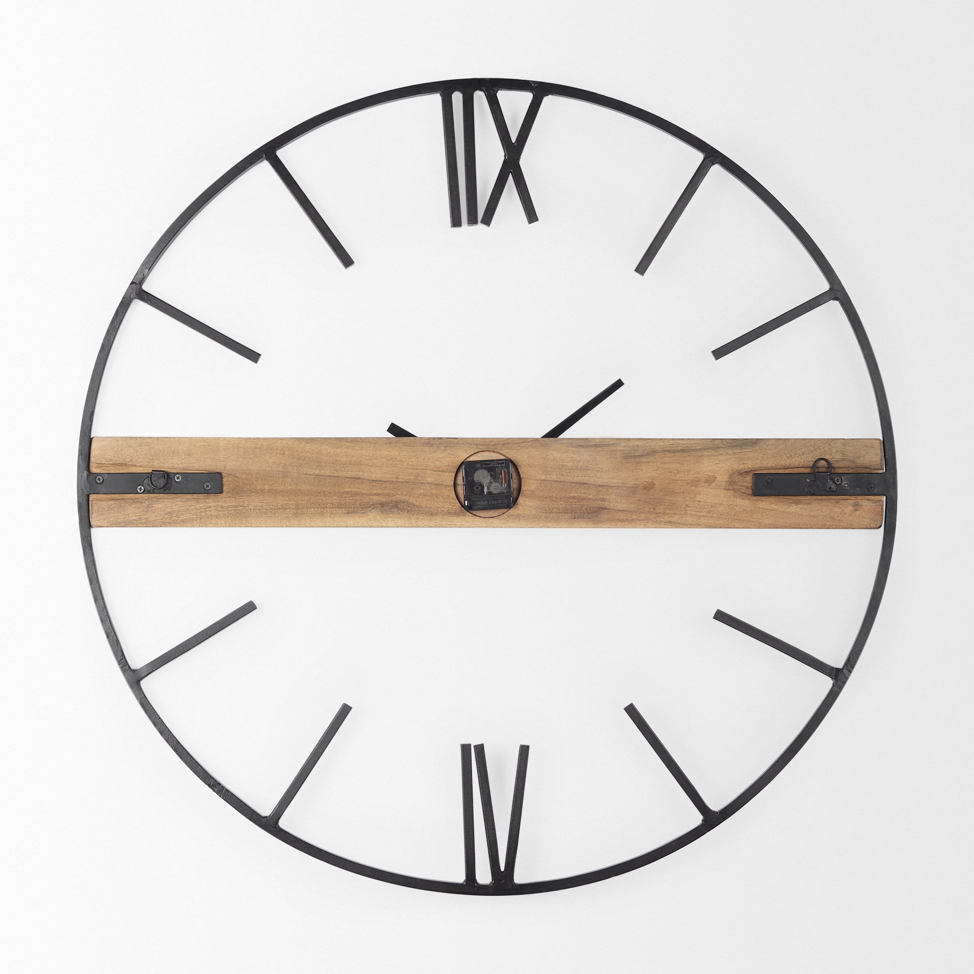 Mercana Furniture Roman 36" Round Oversize Black Industrial Wall Clock ...