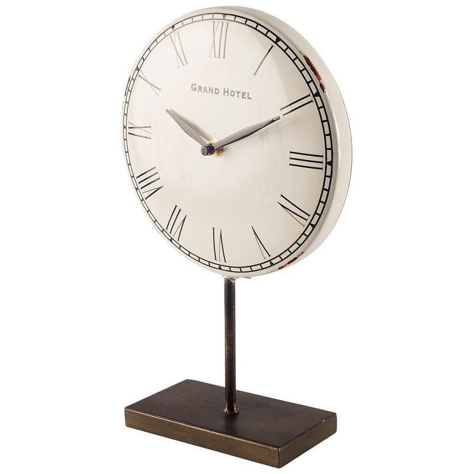 Mercana Harriet Off White Bronze Metal Table Clock - Walmart.com