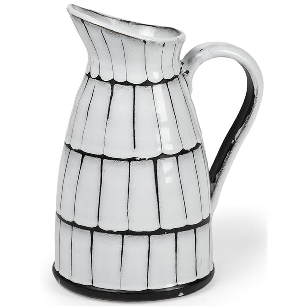 Mercana Lome Small Decorative White/Black Ceramic Jug - Walmart.com