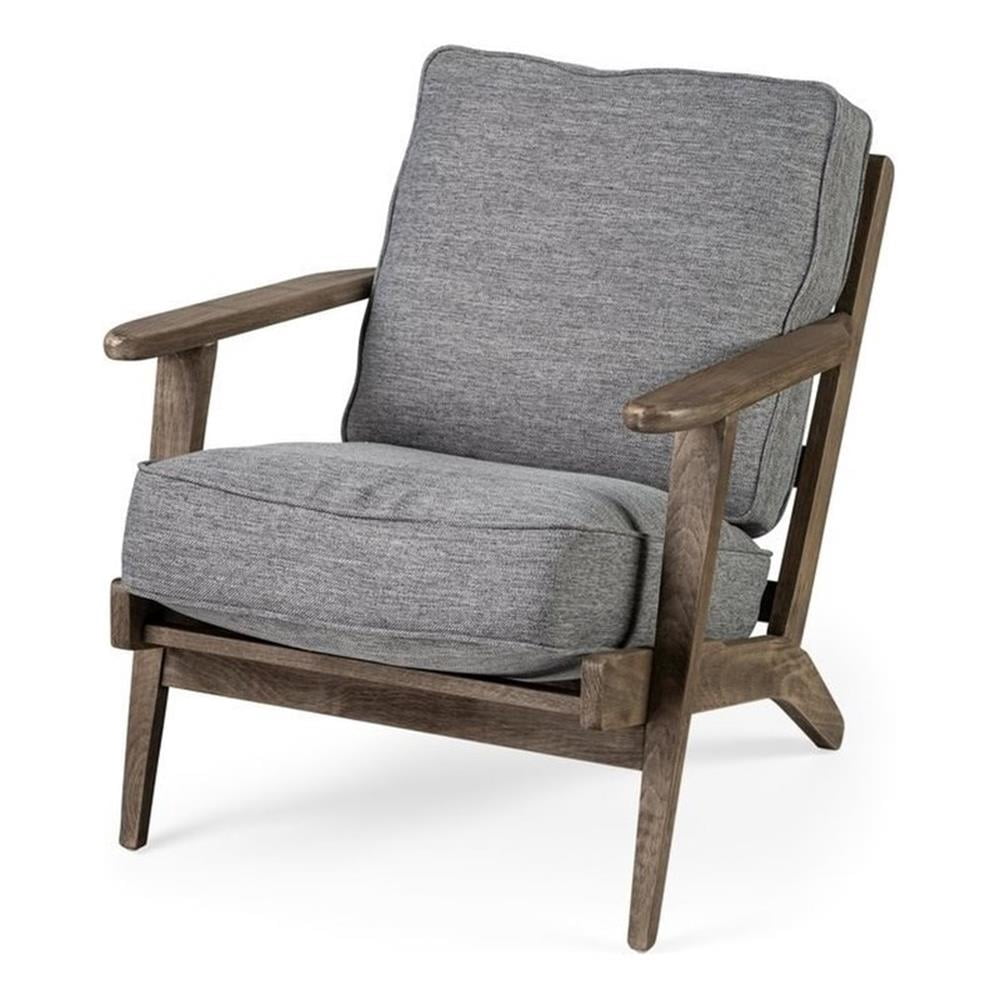 Mercana Olympus V Castlerock Gray Fabric Wrapped Brown Wooden Frame ...