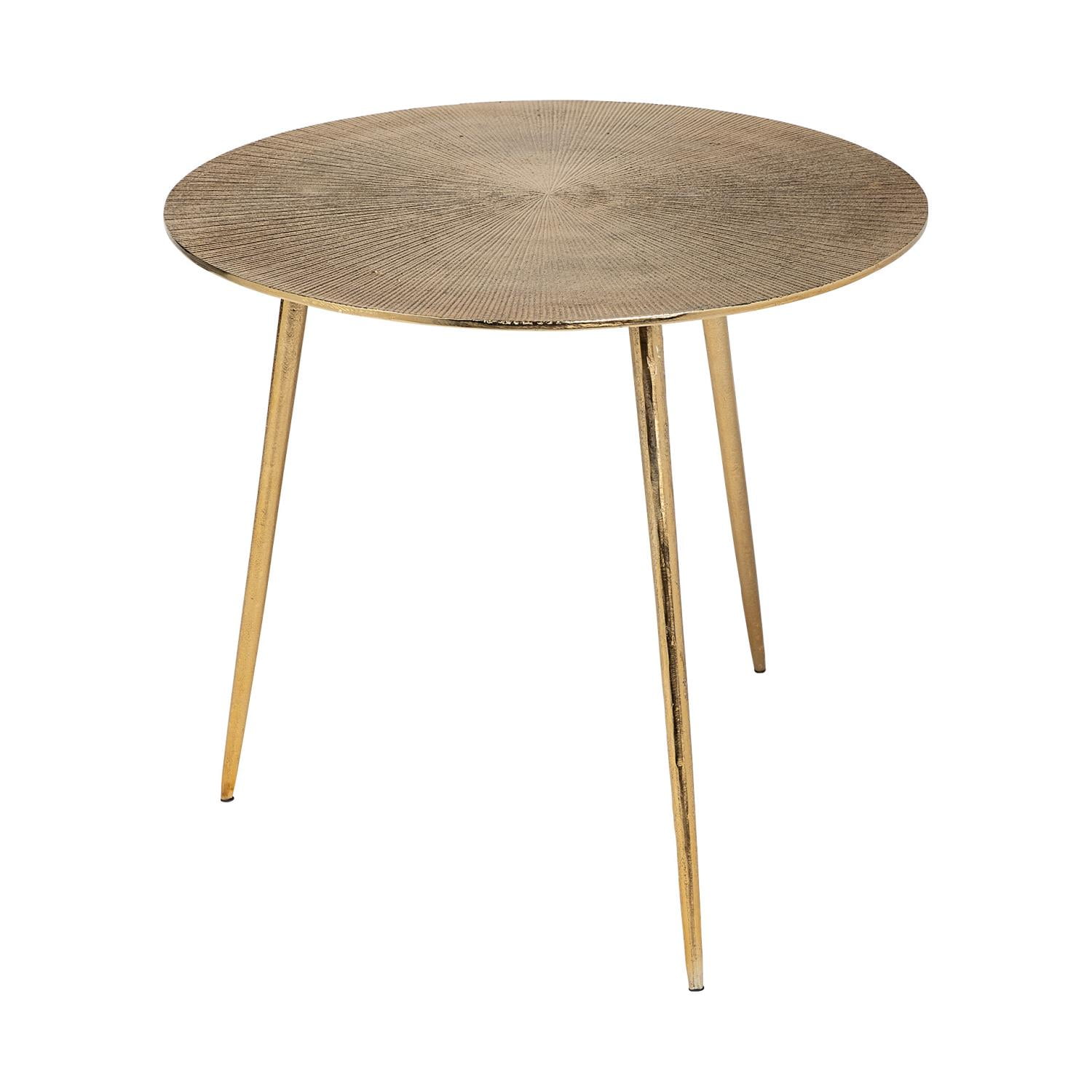 Mercana Reva III 16.3 x 17 Round Top Gold-Toned Cast Metal Accent Table ...