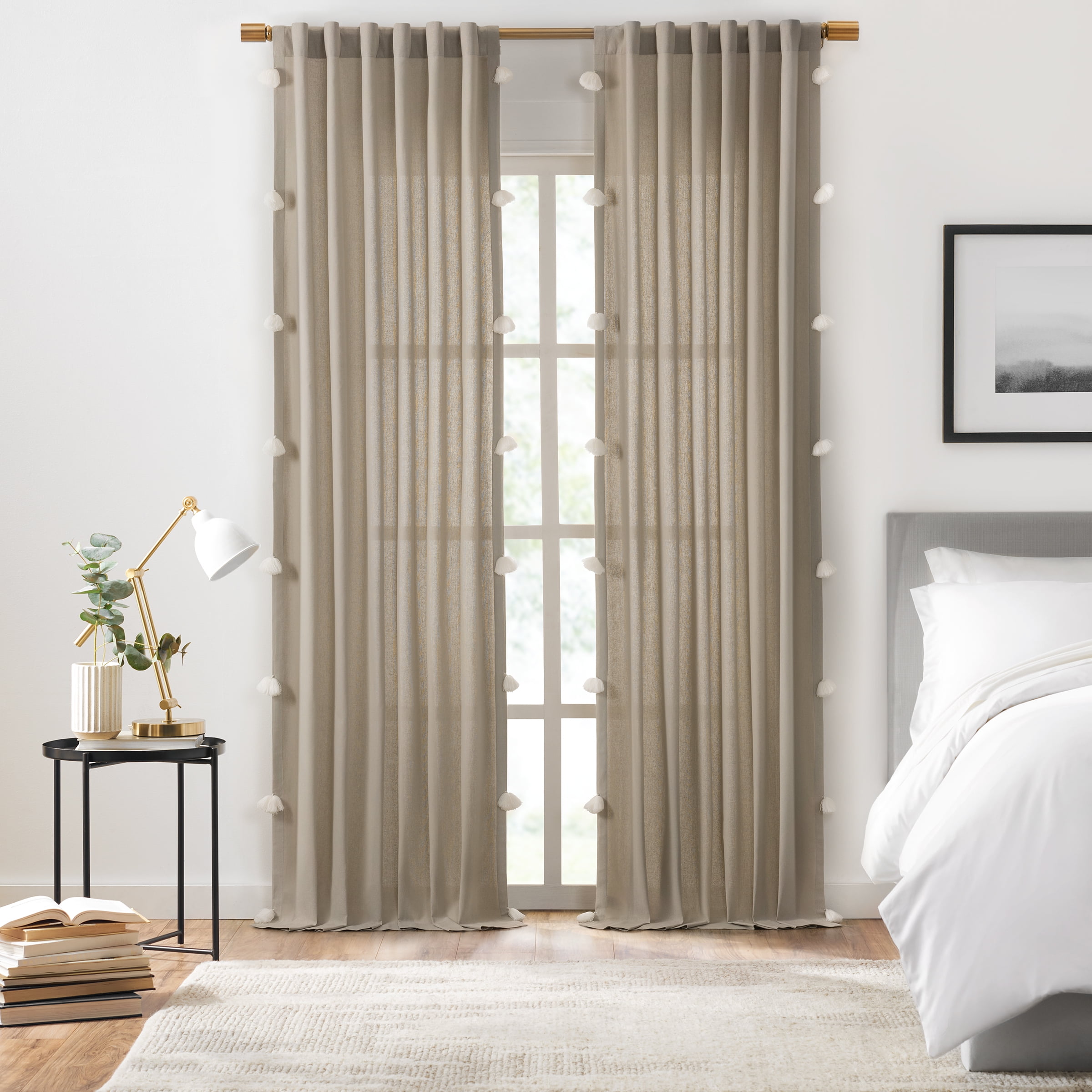 Mercantile Ardmore Solid Cotton Light Filtering Drop Cloth Rod Pocket ...
