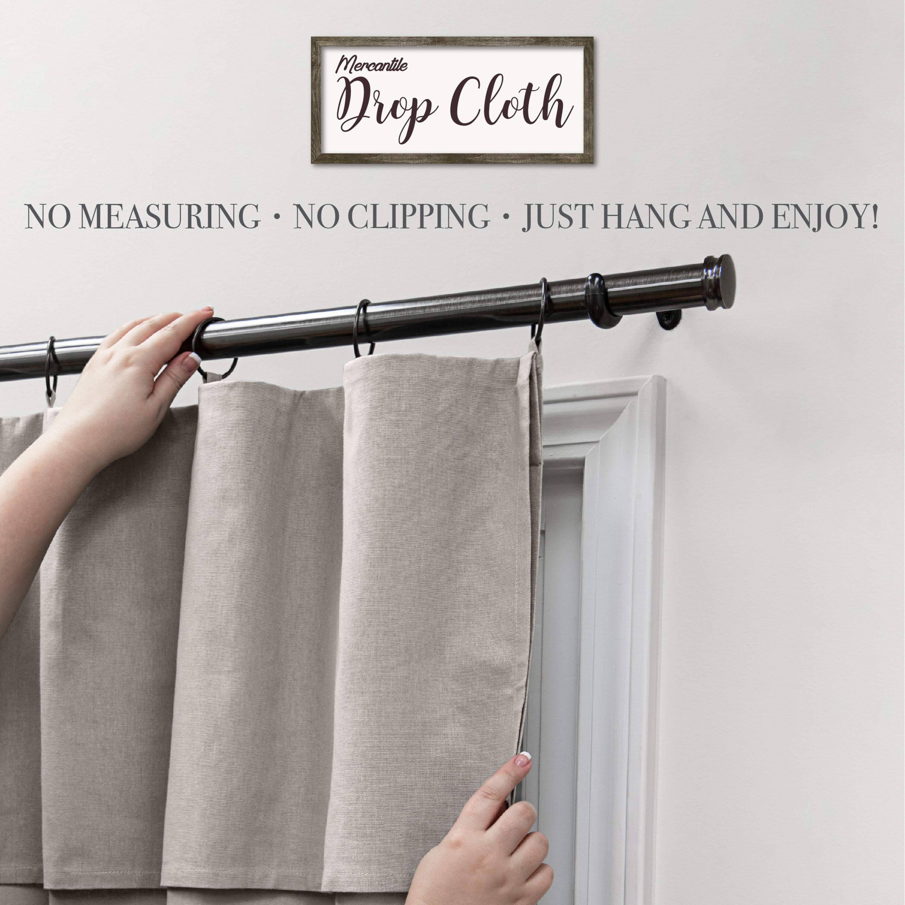Mercantile Drop Cloth Light Filtering Ring Top Tab Farmhouse Curtain ...