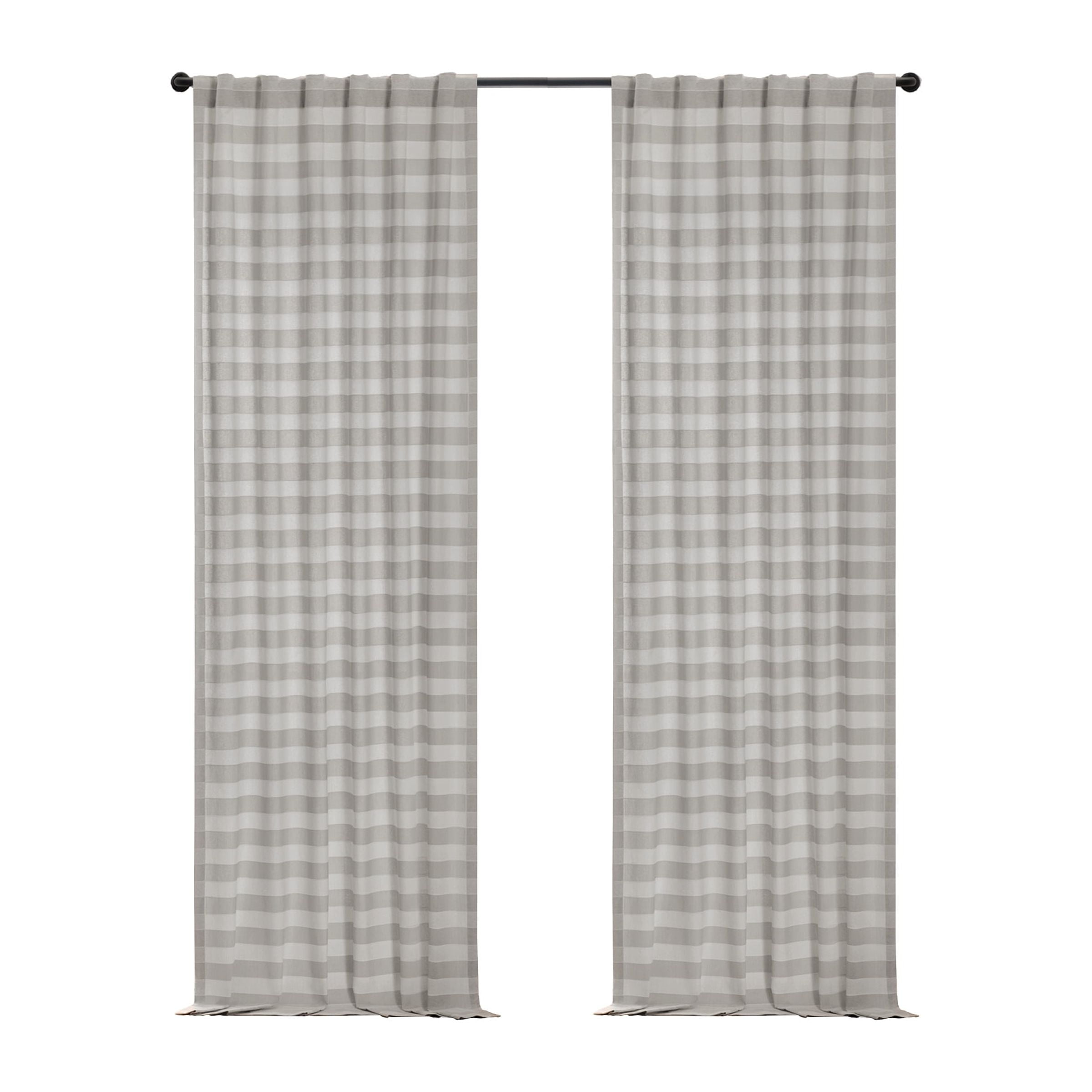 Mercantile Tavia Horizontal Stripe, Rod Pocket Back Tab, Single Sheer ...