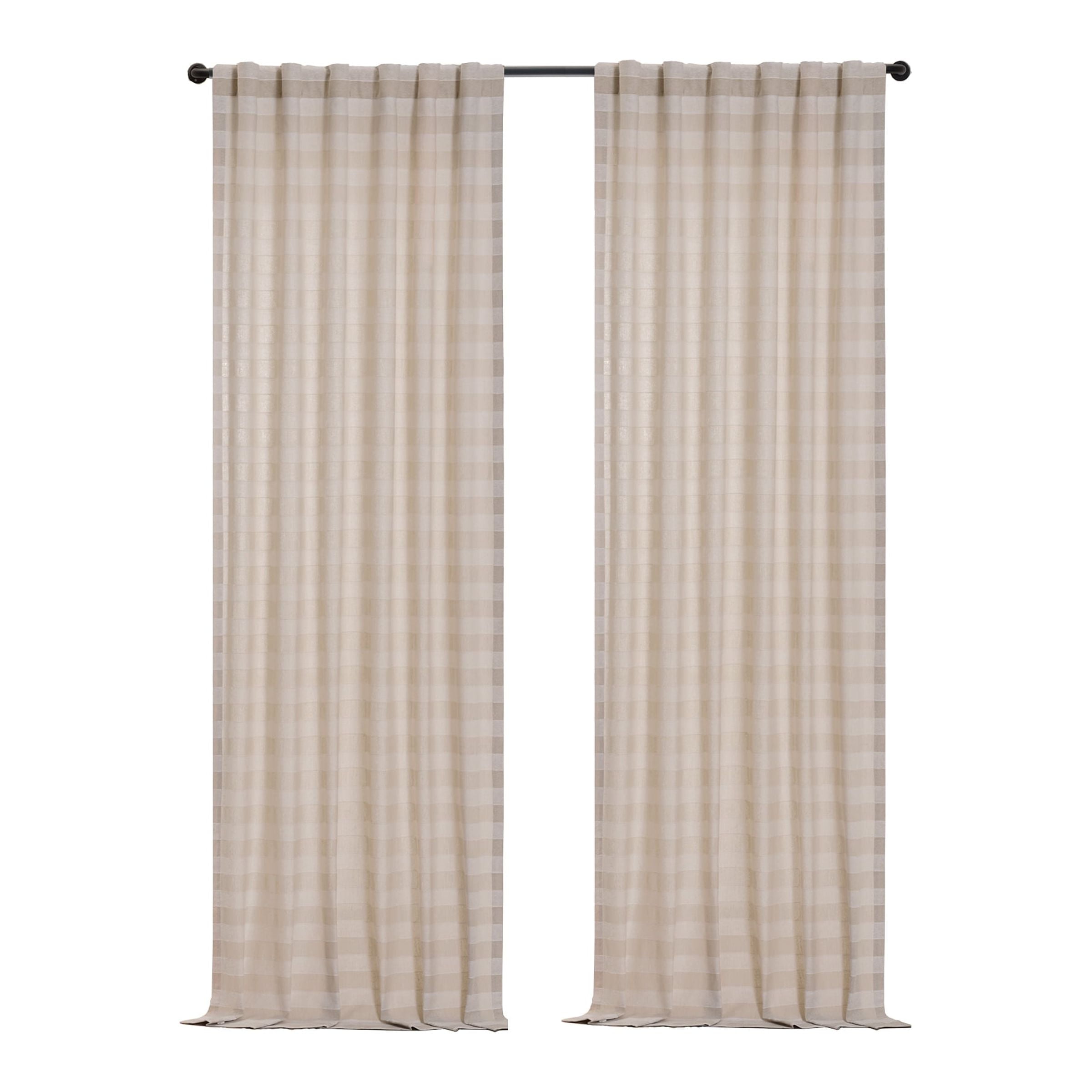 Mercantile Tavia Horizontal Stripe, Rod Pocket Back Tab, Single Sheer ...