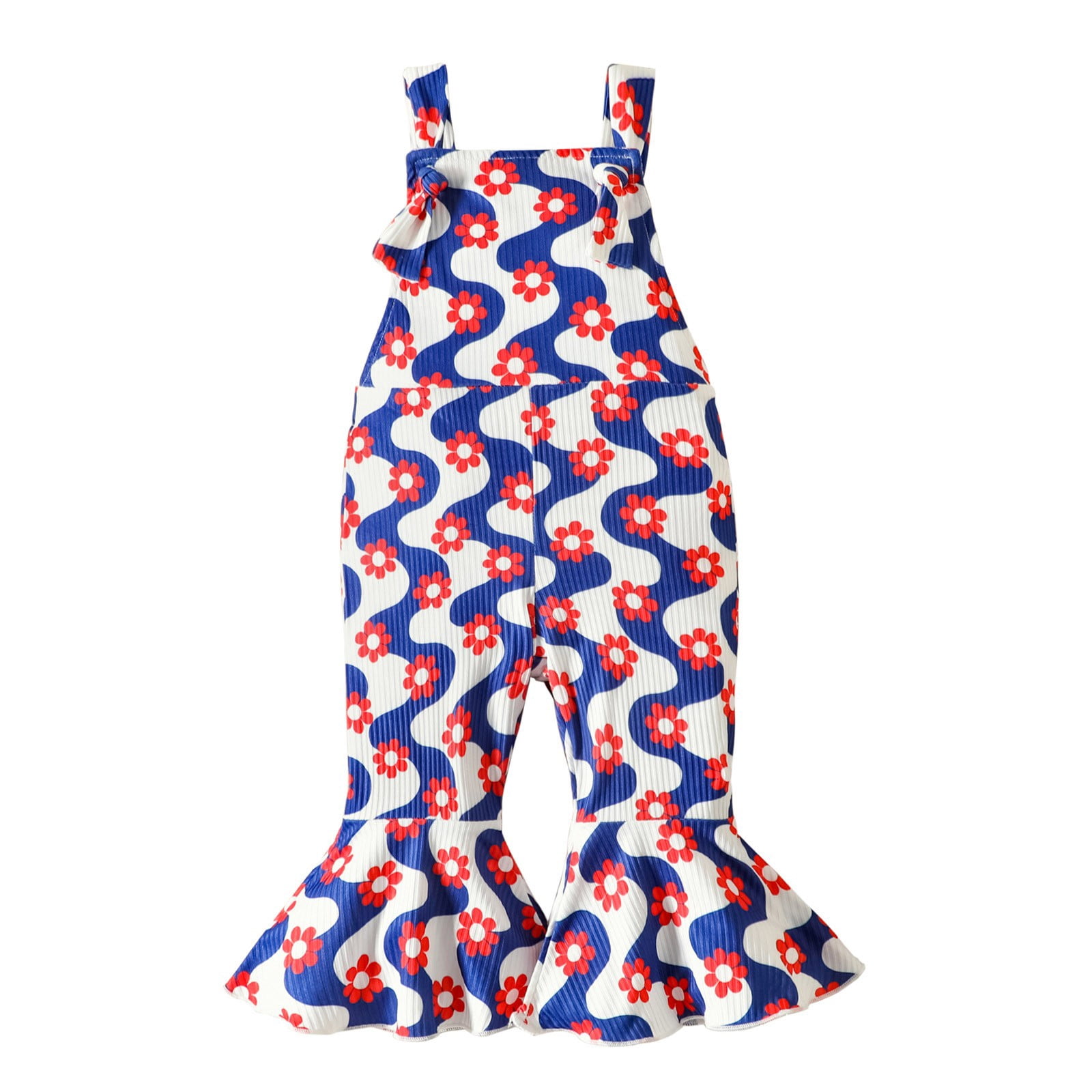 Mercatoo Baby Girl Bell Bottoms Romper Toddler Sleeveless Floral ...