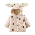 Mercatoo Baby Girls Fleece Hooded Jacket+Plush Bag Bunny Ear Zip Up ...