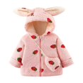 Mercatoo Baby Girls Fleece Hooded Jacket+Plush Bag Bunny Ear Zip Up ...