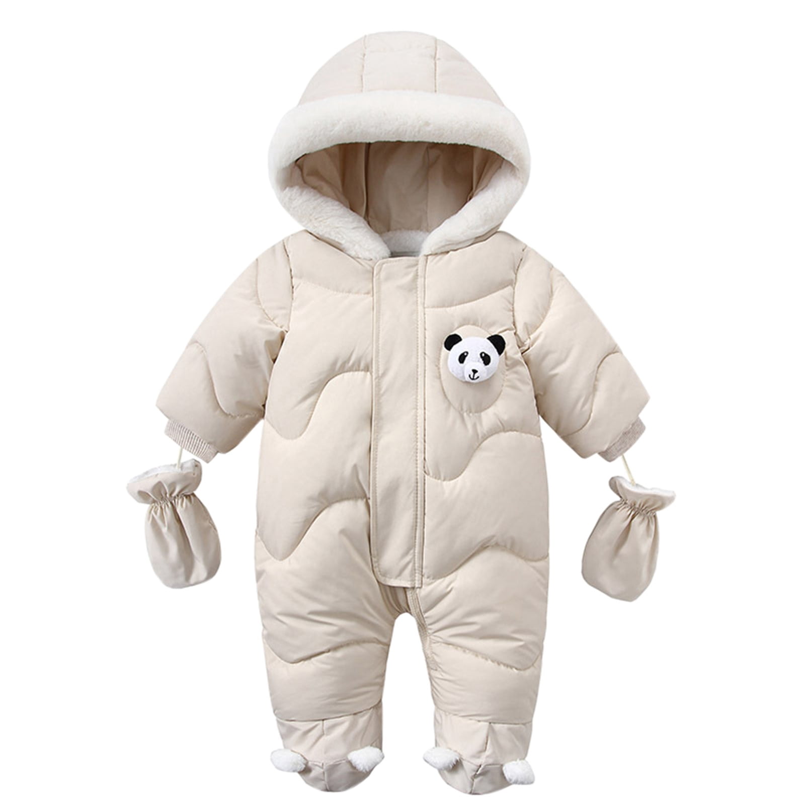 Mercatoo Baby Snowsuit Fall Rompe1 Fleece Long Sleeve Footed Winter ...