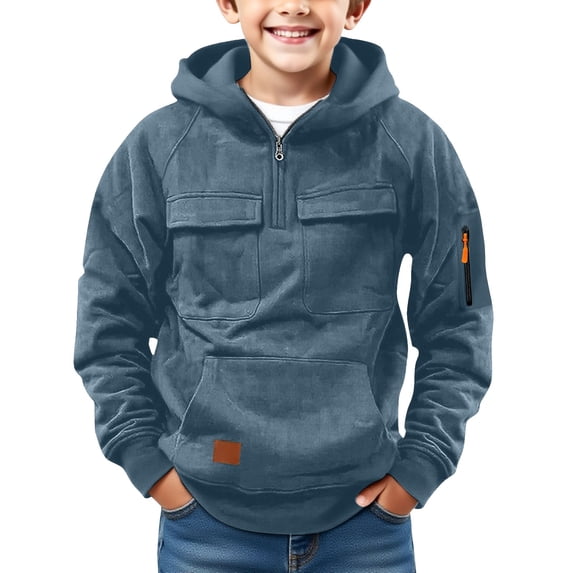 Mercatoo Cargo Tactica1 Hoodi1 for Boys Long Sleeve Quarter Zip ...