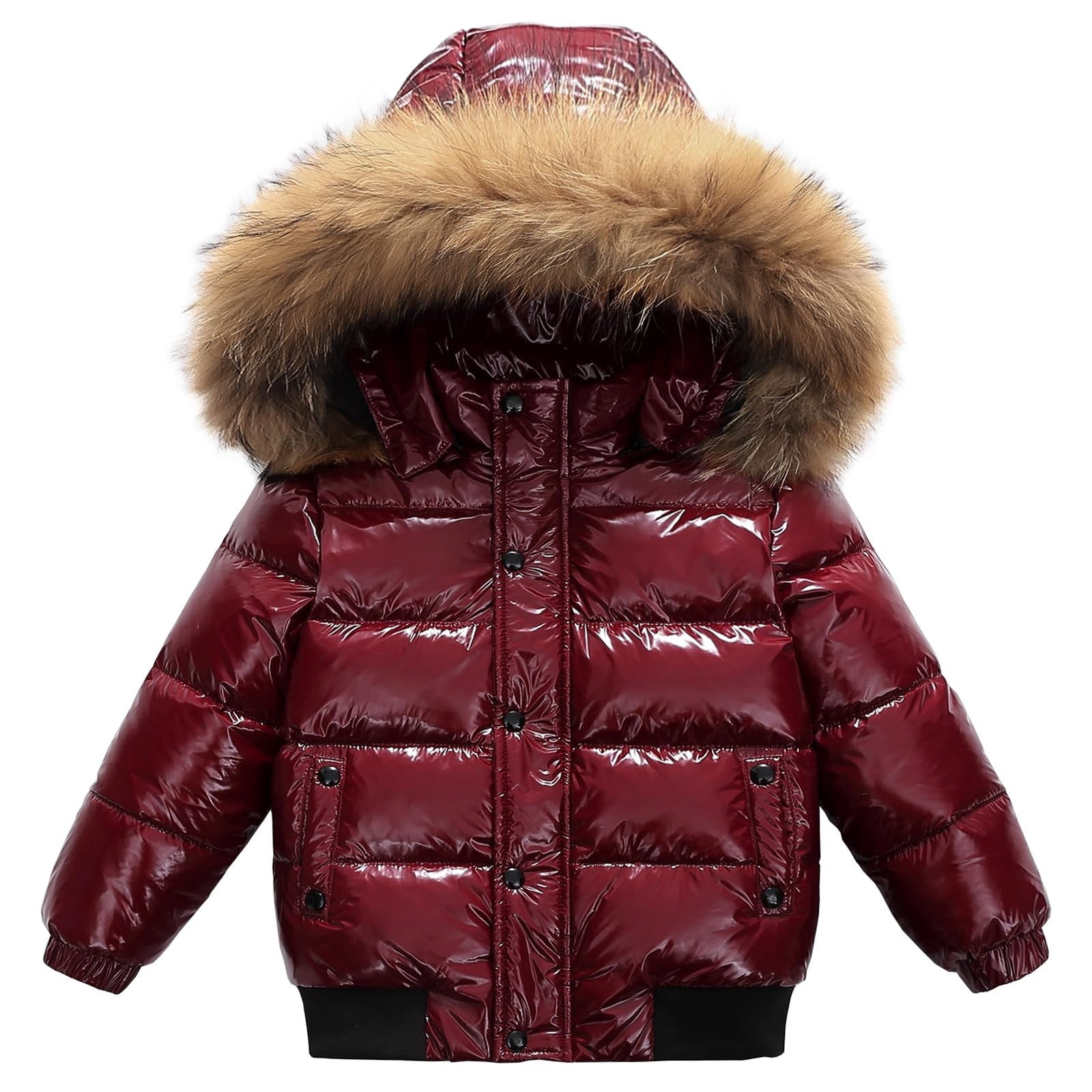 Mercatoo Girl's Metallic Winter Coat Insulated Warm Puffer Jacket Shiny ...