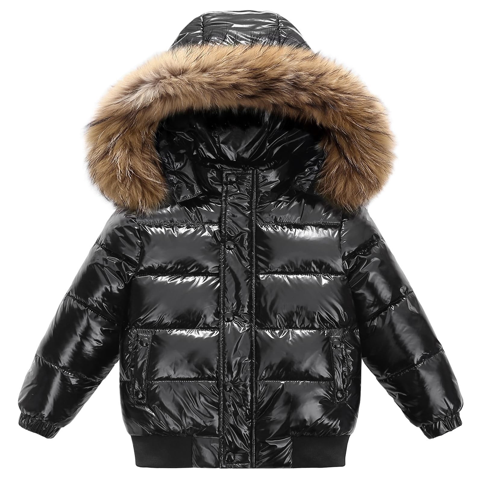 Mercatoo Girl's Metallic Winter Coat Insulated Warm Puffer Jacket Shiny ...