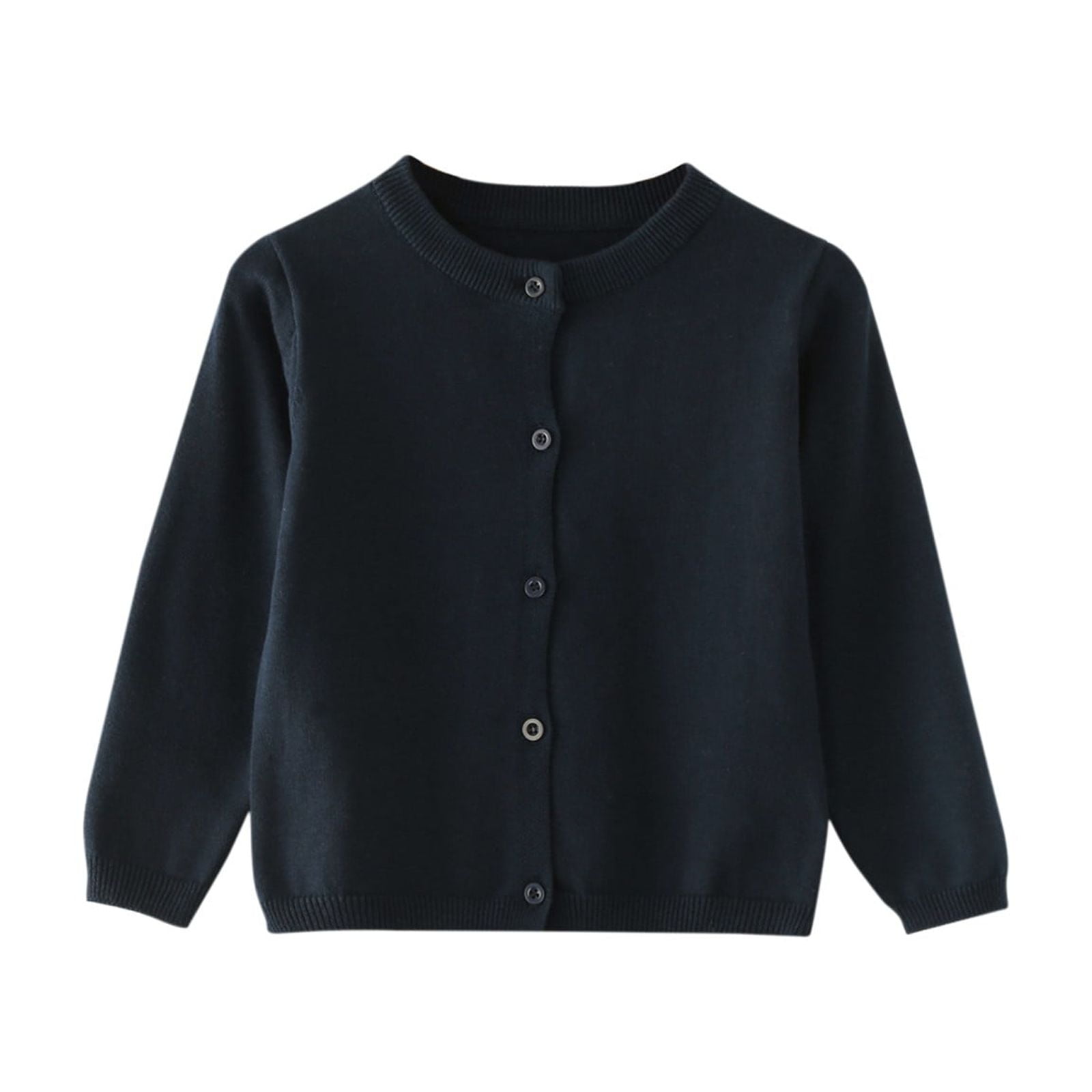 Mercatoo Girls Classic Knit Cardigan School 𝗨niform Sweater Crewneck ...