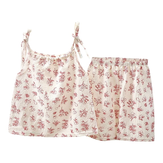 Mercatoo Girls Linen 2 Piece Outfit Summer Halte1 Cute Small 1loral ...