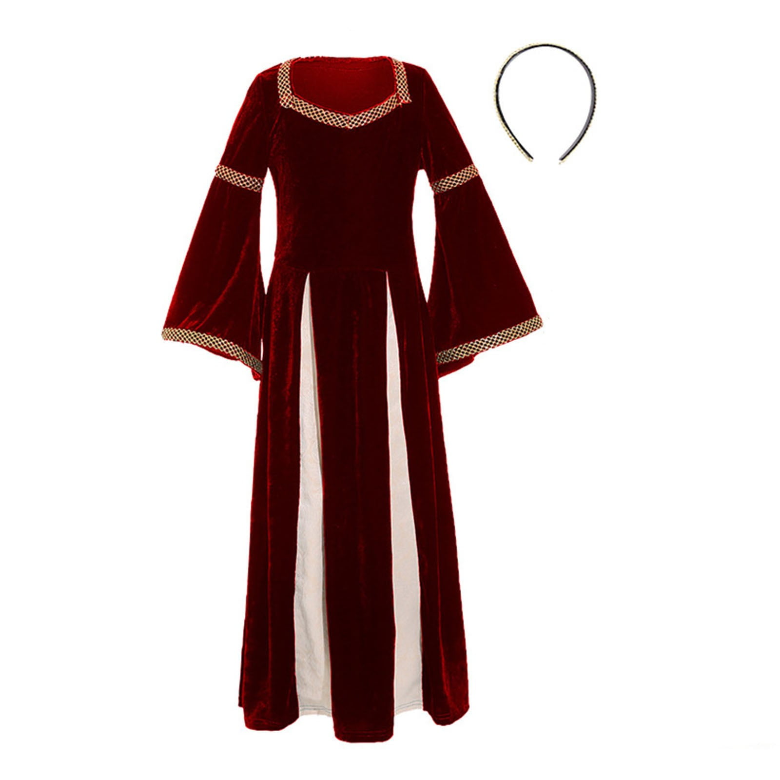 Mercatoo Girls 𝐌edieval Ren𝐚𝐢ssance Dress 𝐂ostume Halloween Kids ...
