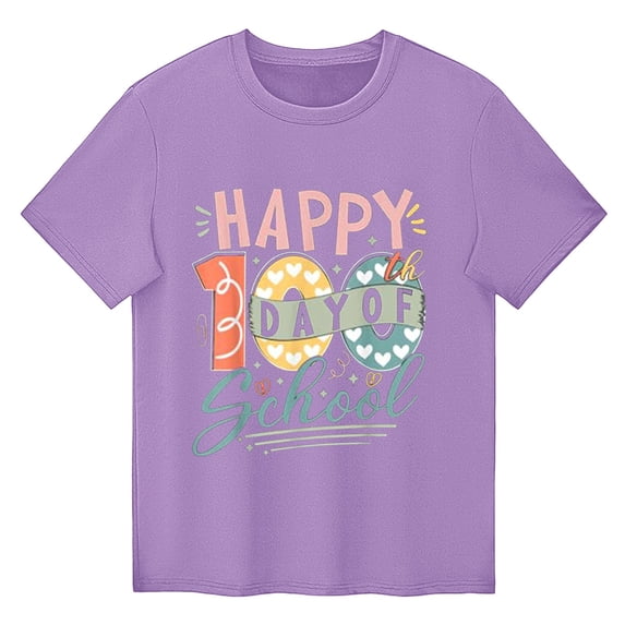 Mercatoo IN MY 100 DAYS OF SCHOOL Novelty Printed Top Children's Casual ...
