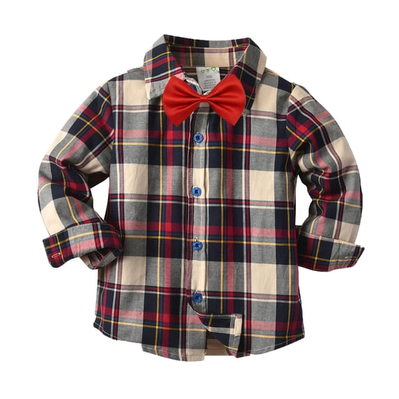 Mercatoo Infant Baby Boys Formal Dress Shirt with Bow Tie Toddler Boys ...